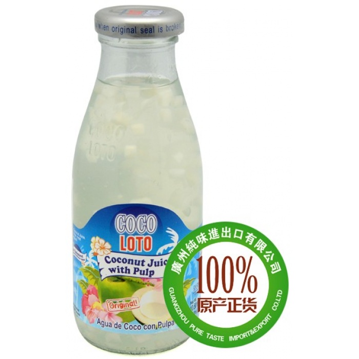 乐透椰汁饮料（含椰子果肉）300ml*24瓶/组_广州纯味进口商品批发网