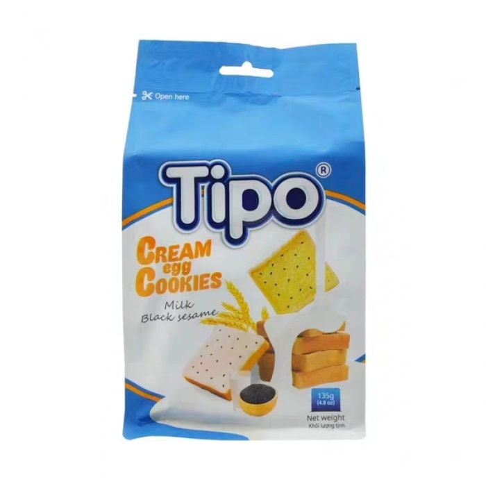 Tipo 牛奶芝麻味奶蛋酥脆面包干135g*40袋/件_广州纯味进口商品批发网